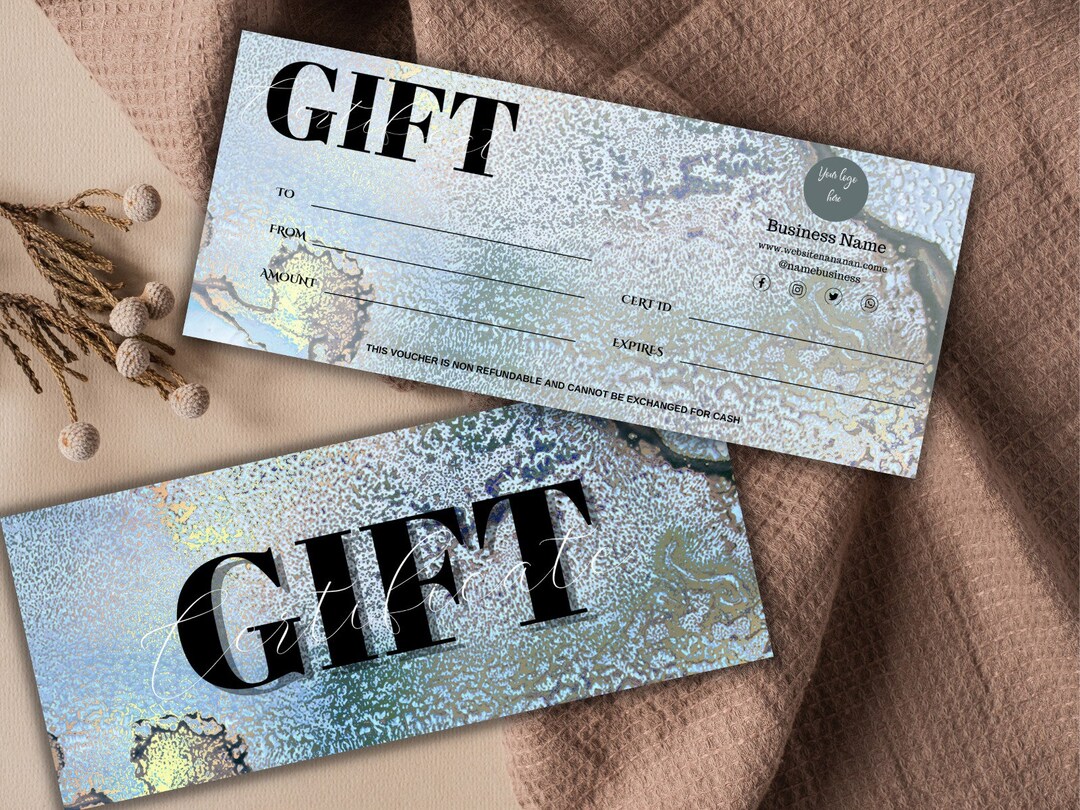 Blue Watercolor Gift Certificate Template Printable Gift Voucher ...