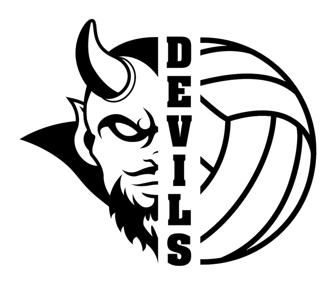 Devils Volleyball, Devils, Devils Logo, Devils SVG, Volleyball SVG, T-shirt Design, Cutting File ...