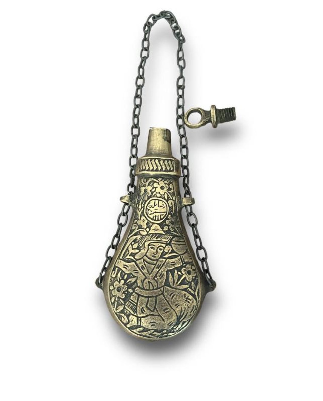 Ottoman Antique Brass Gunpowder Flask – Handmade Vintage Replica ...