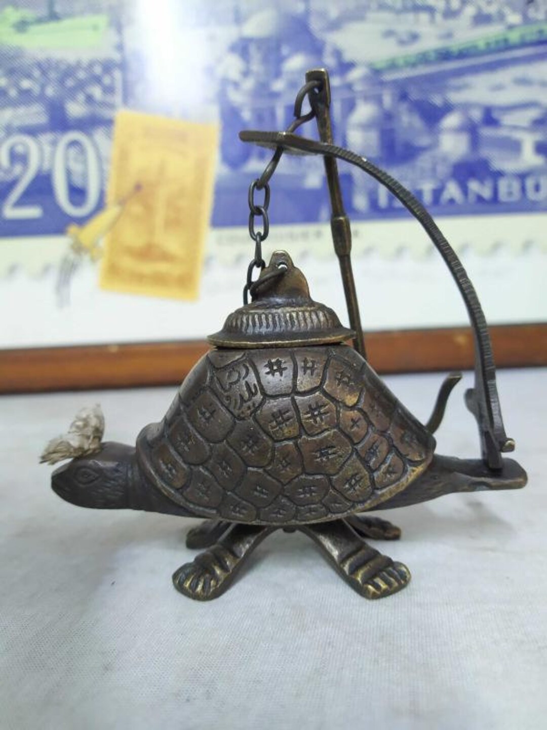 Aladdin's Magic Lamp, Turtle Figure, Brass Oil Lamp, Handmade Brass ...