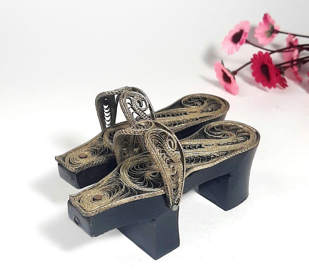 Vintage Decorative Ottoman Mini Clogs | Miniature Nalin Clogs | Turkish ...