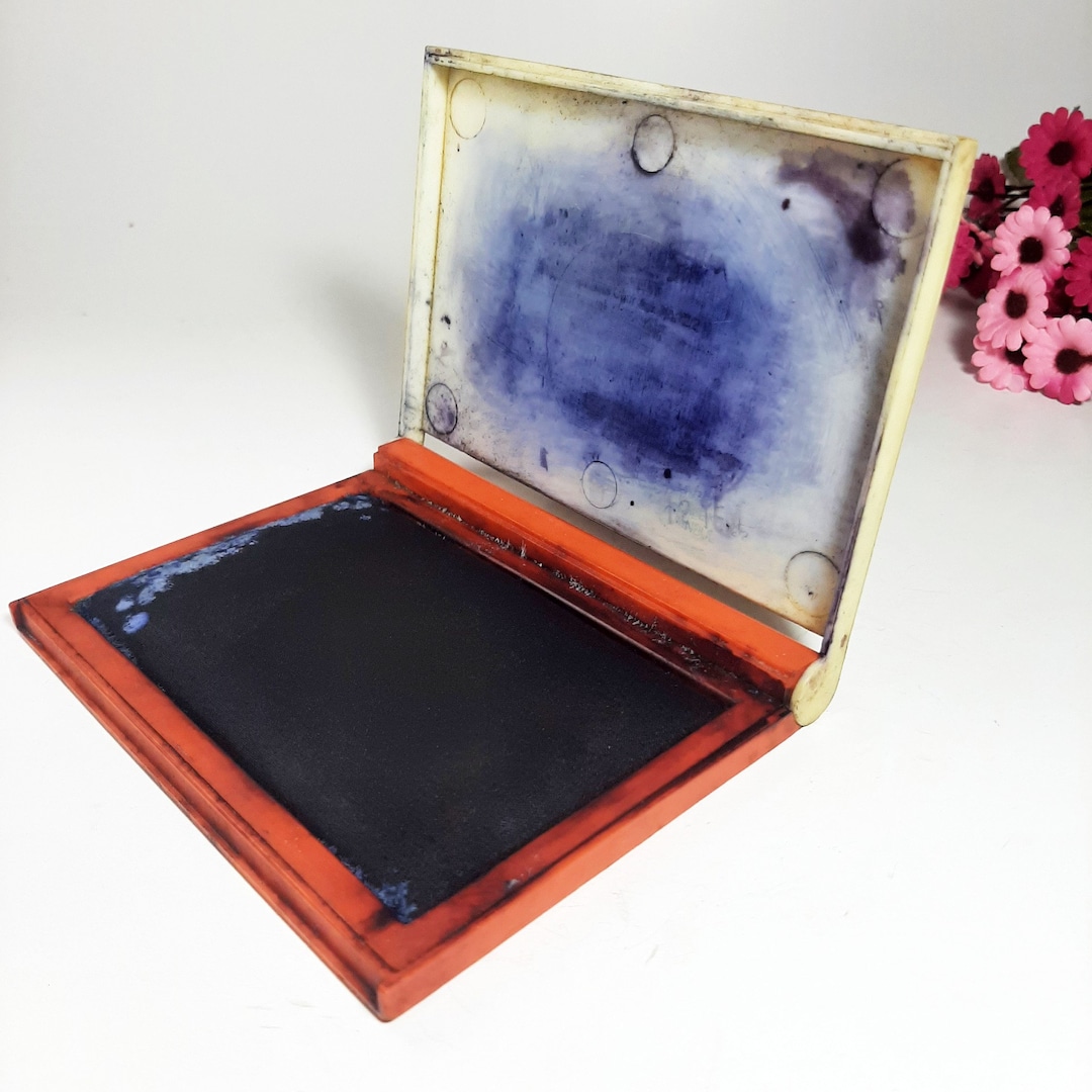 Vintage Stamping Pad "pelikan" Ink Pad Old Plastic Box Retro Ink Pad ...