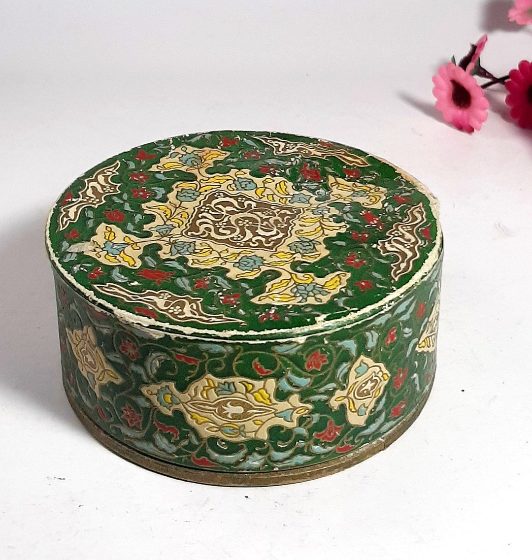 Vintage Box French Cardboard Storage Vintage Antique Small Round Art ...