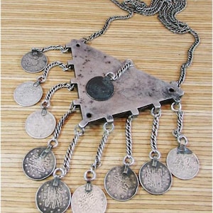 Ottoman Turkish Antique Silver Triangle Amulet Necklace - Etsy