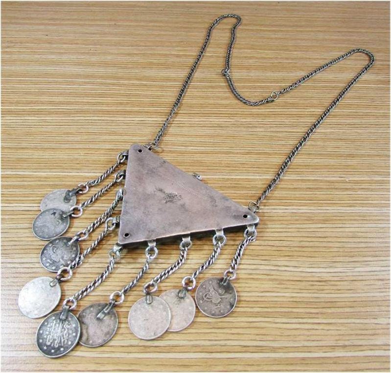 Ottoman Turkish Antique Silver Triangle Amulet Necklace - Etsy