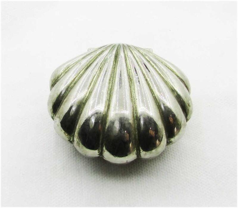 Vintage Rare Sea Shell Metal Jewelry Box, Jewelry Box, Jewelry Box ...