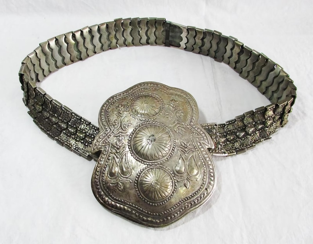 Antique Ottoman Silver Belt Big Buckle / Authentic Handcrafted Belt ...