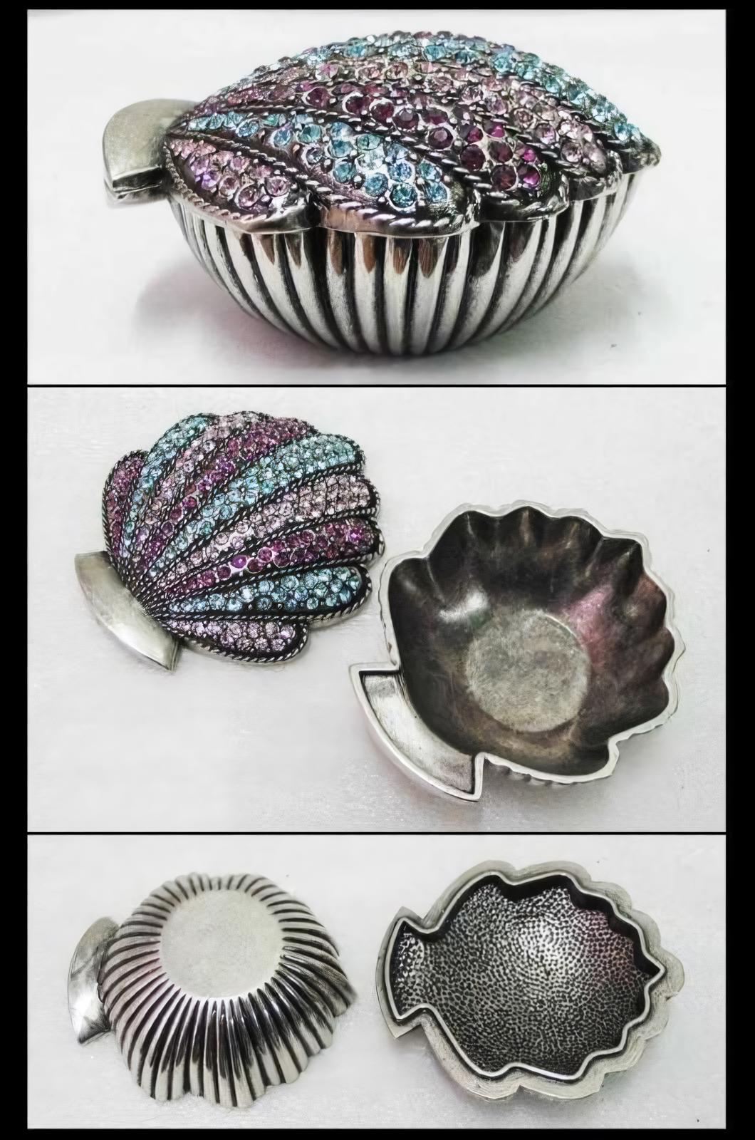 Vintage Rare Sea Shell Metal Jewelry Box, Jewelry Box, Jewelry Box ...