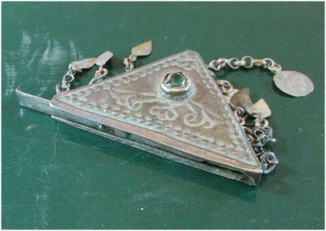 Ottoman Turkish Antique Alpaca Triangle Amulet Necklace - Etsy