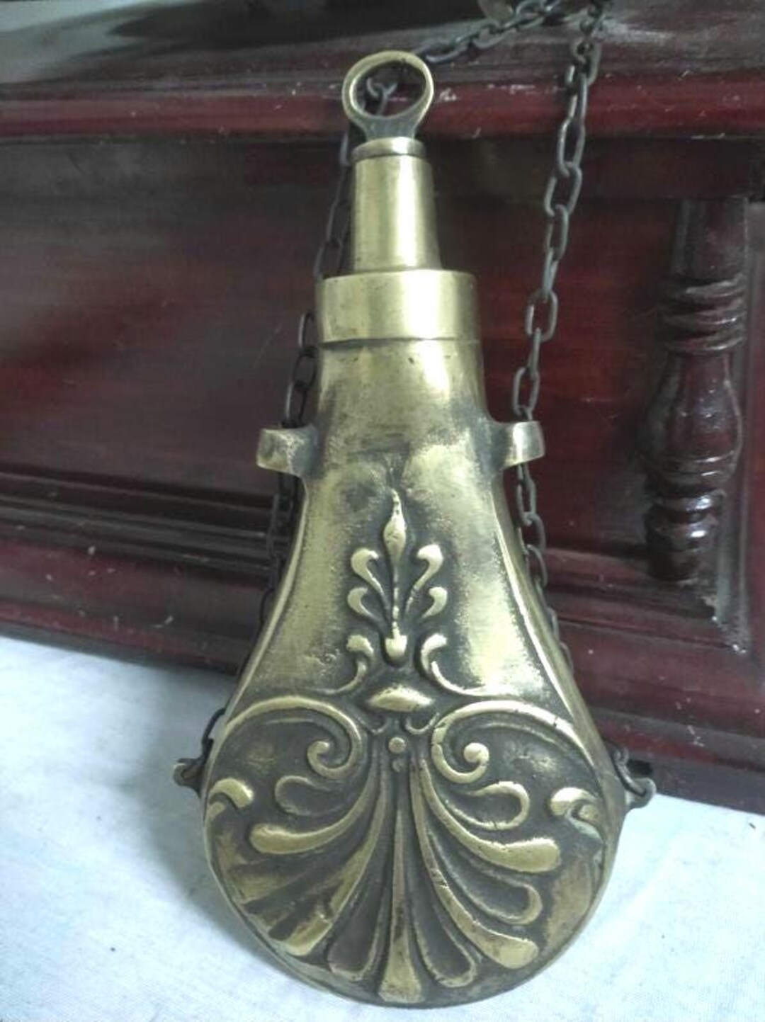 Ottoman Antique Style Brass Gunpowder Flask / Box Handcrafted Brass ...