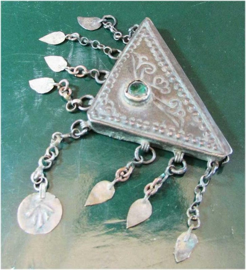 Ottoman Turkish Antique Alpaca Triangle Amulet Necklace - Etsy