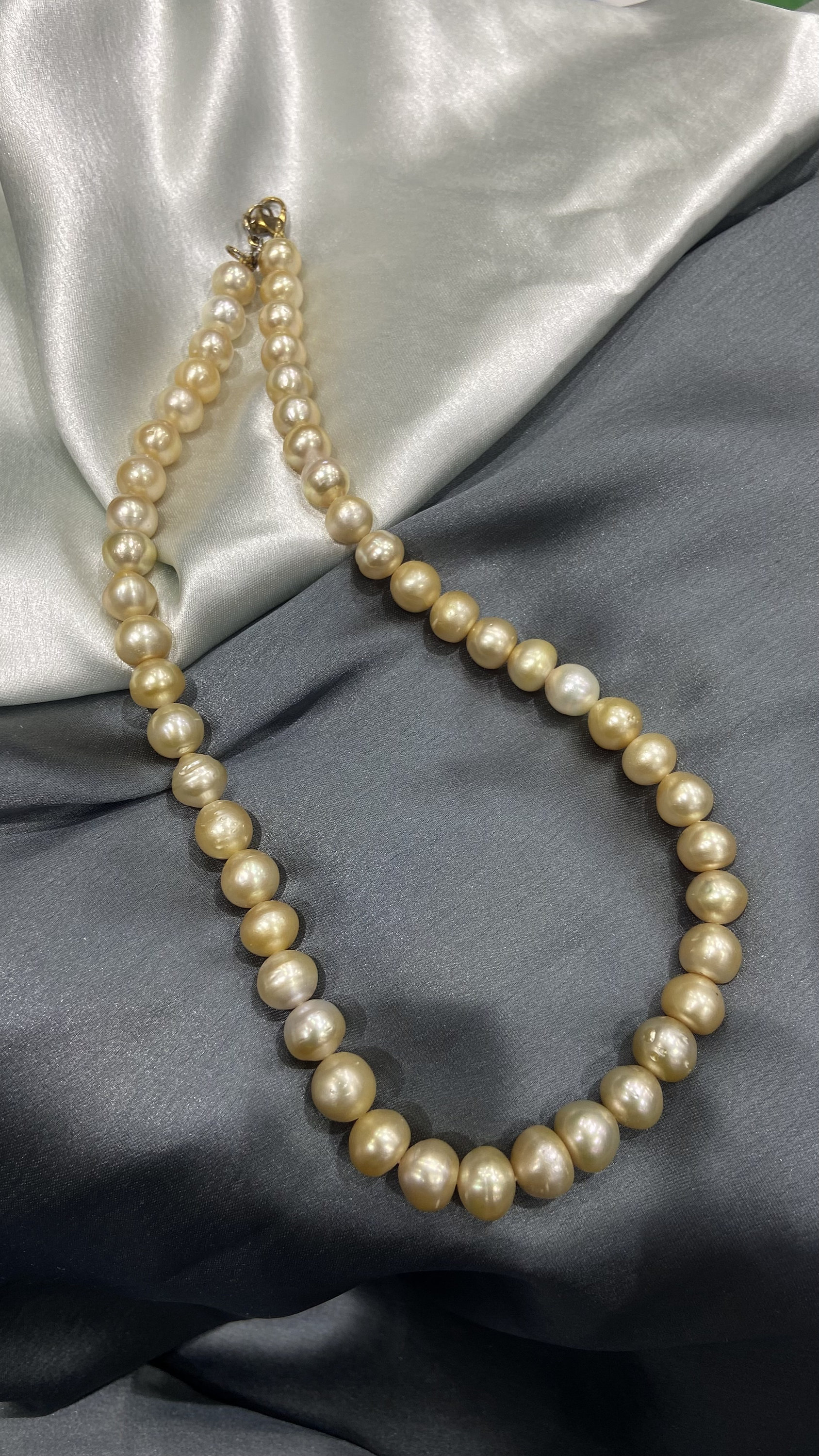 Vintage Golden South Sea Pearl Necklace: 9-10mm Saltwater Pearls - Etsy