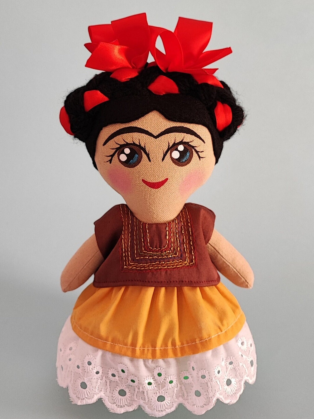 Frida Doll, Cloth Doll in Homage to Frida Kahlo, Mexican Doll, Handmade ...