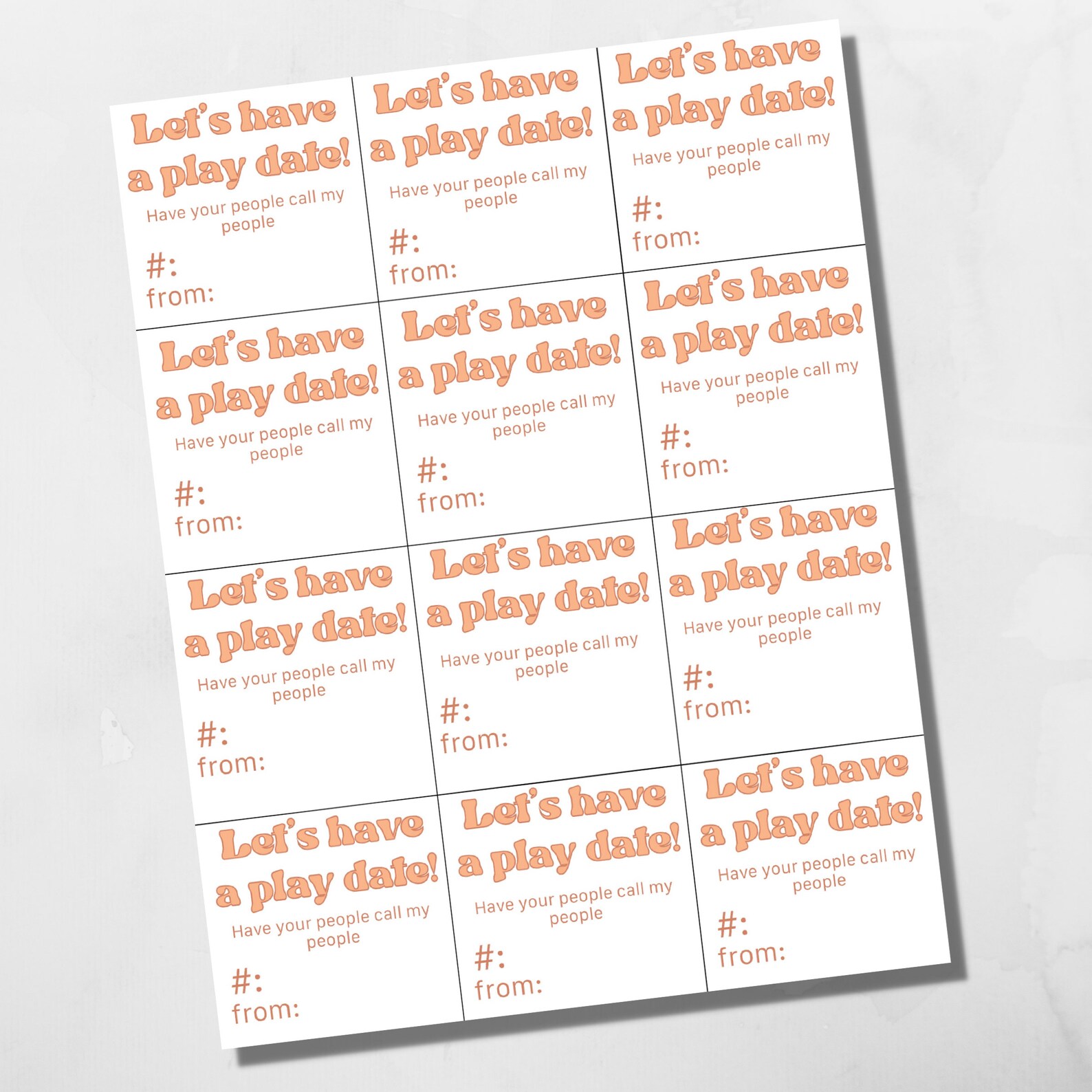 Play Date Business Cards | Kids Pass Along Cards - Etsy
