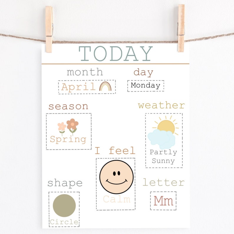 All About Today Chart - Etsy