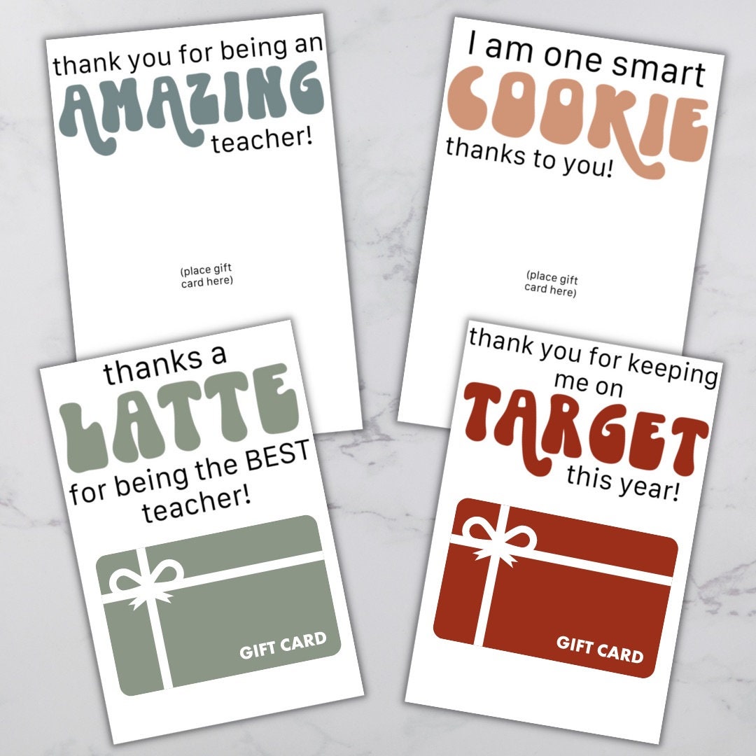 Teacher Appreciation Week | Teacher Note | Gift Card - Etsy