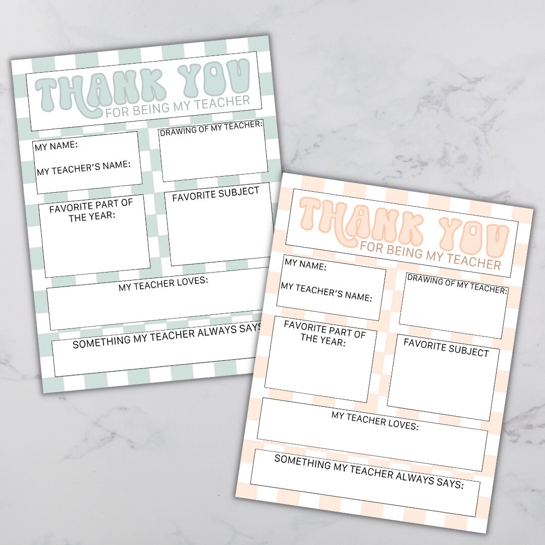 Teacher Appreciation Week | Teacher Note | About My Teacher - Etsy