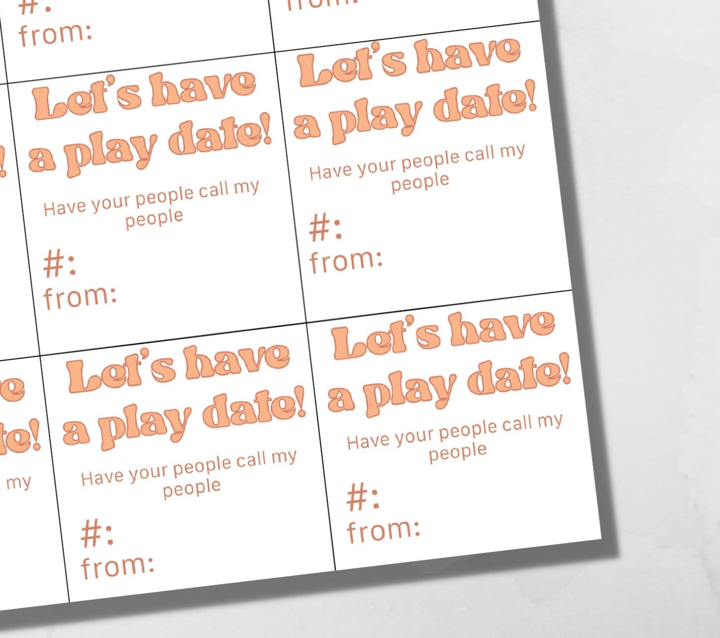 Play Date Business Cards | Kids Pass Along Cards - Etsy