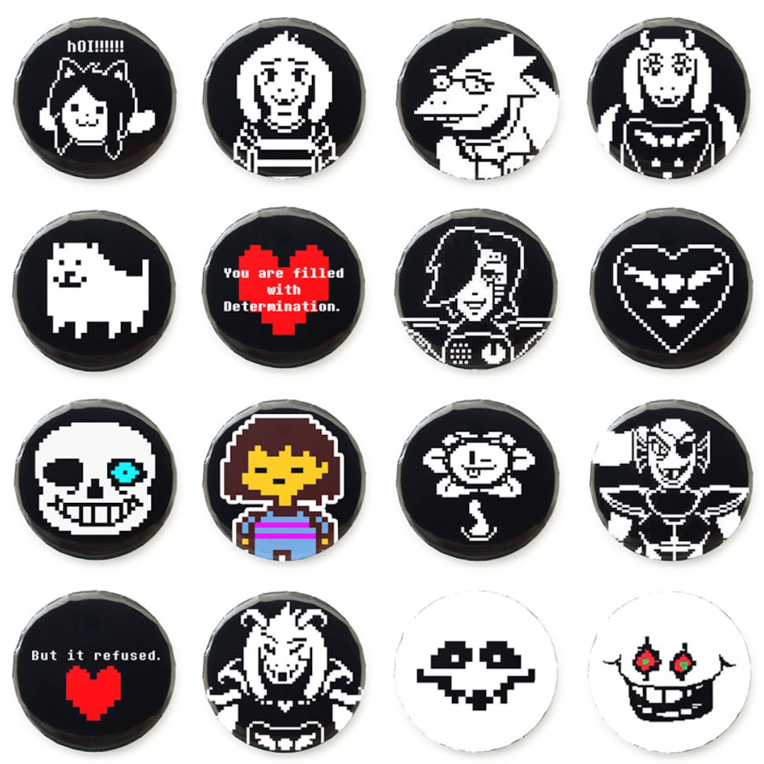 Undertale Pinback Buttons 1 & 2.25 Mettaton Sans Toriel Flowey Annoying ...