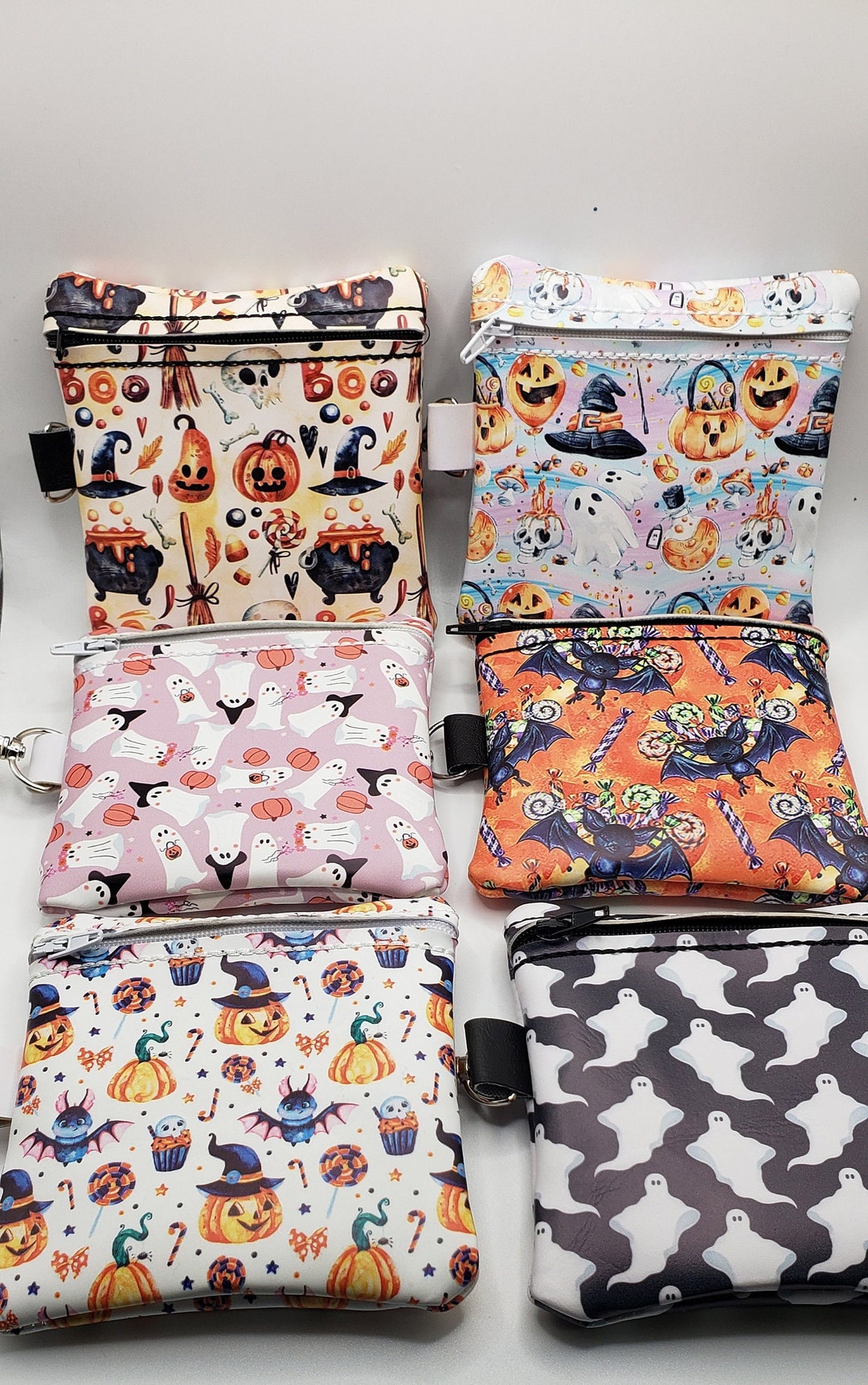 Spooky Halloween Ghosts, Pumpkins Bats Coin Purse Pouch Vinyl - Etsy