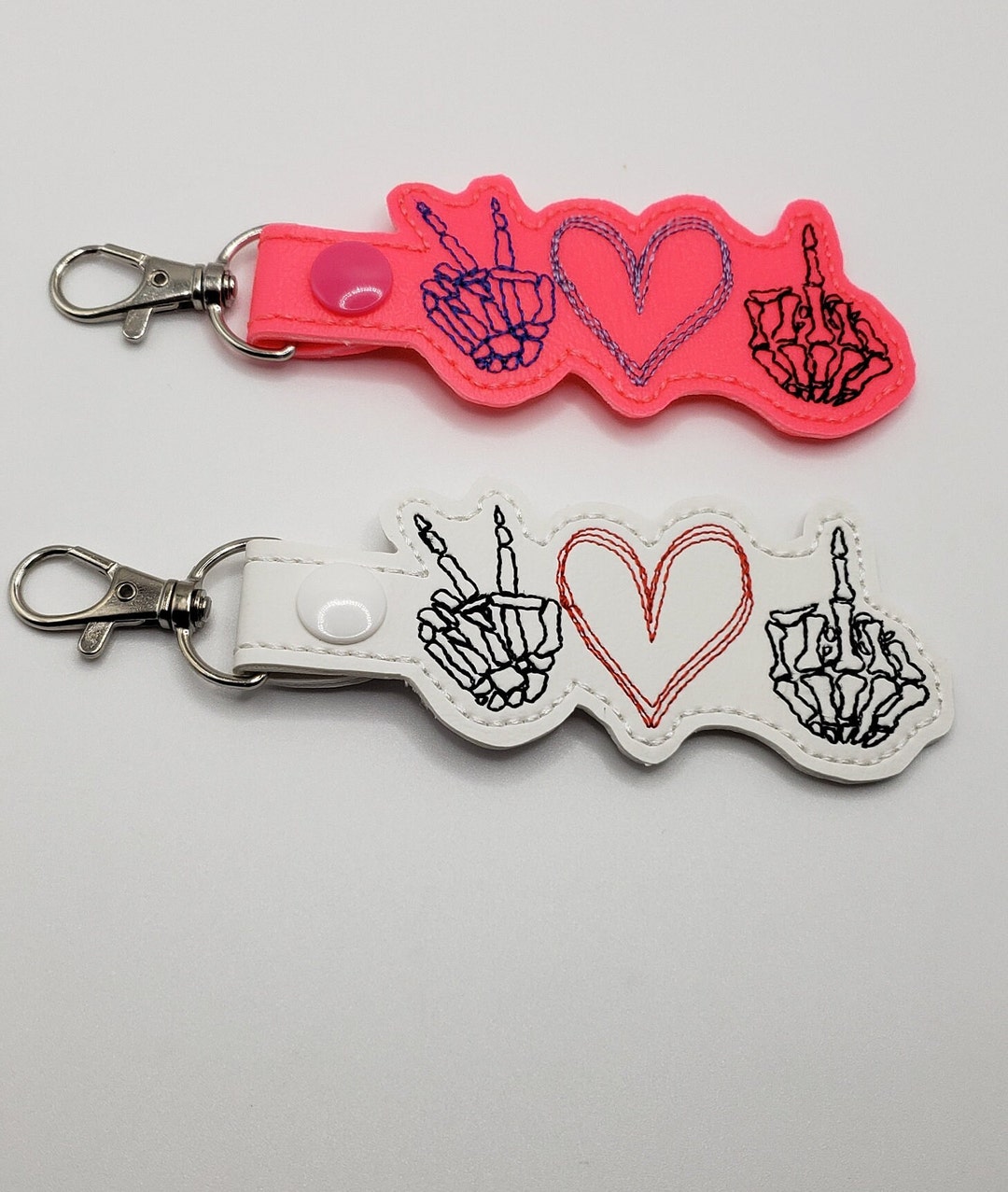 Peace Love Middle Finger Key Fob, Key Chain - Etsy