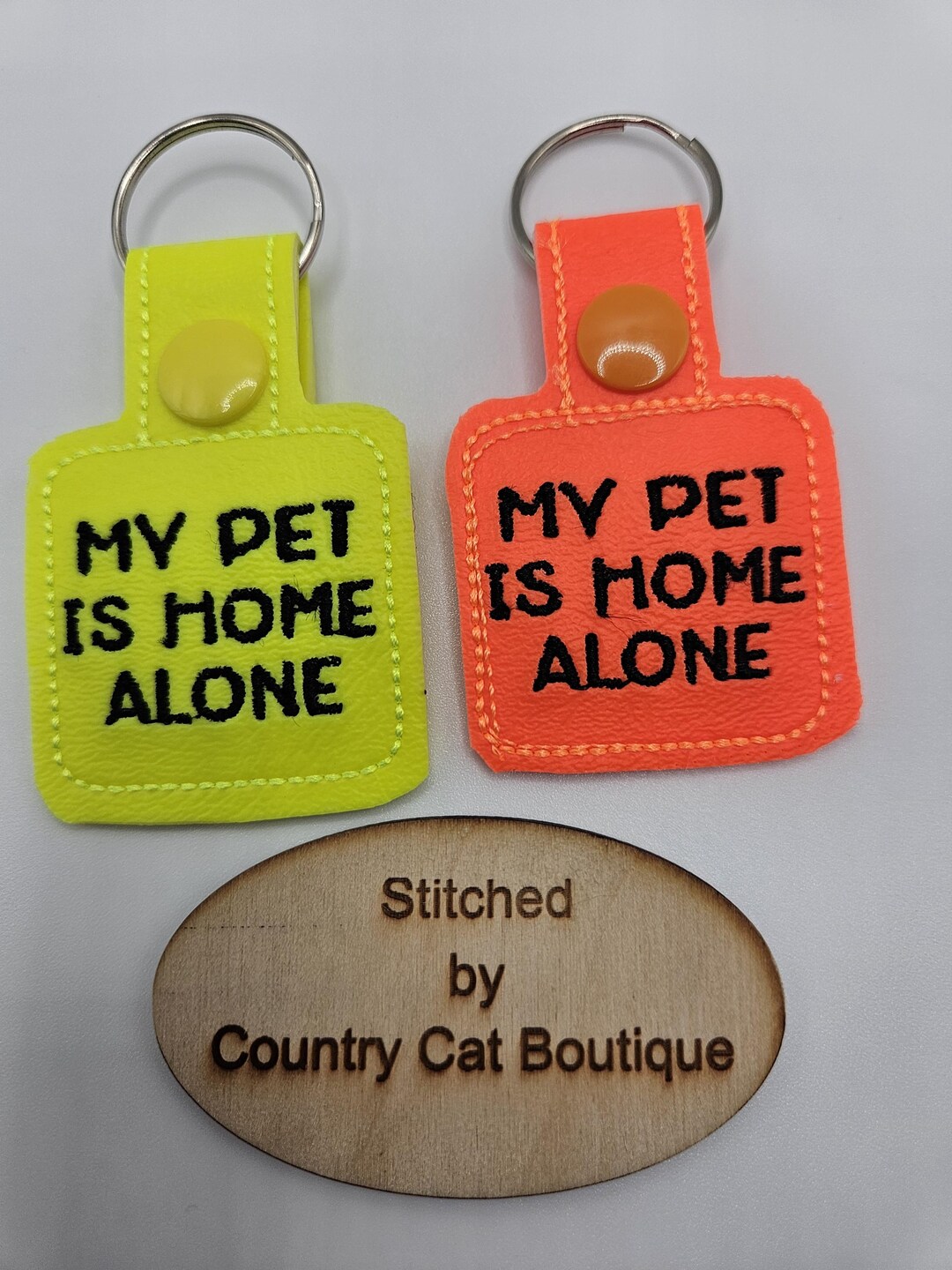 My Pet is Home Alone Keychain Safety Awareness Snap Tab - Etsy