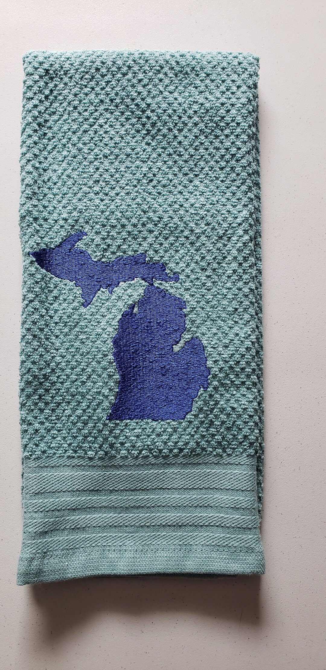 Michigan Mitten Embroidered Hand Towel - Etsy
