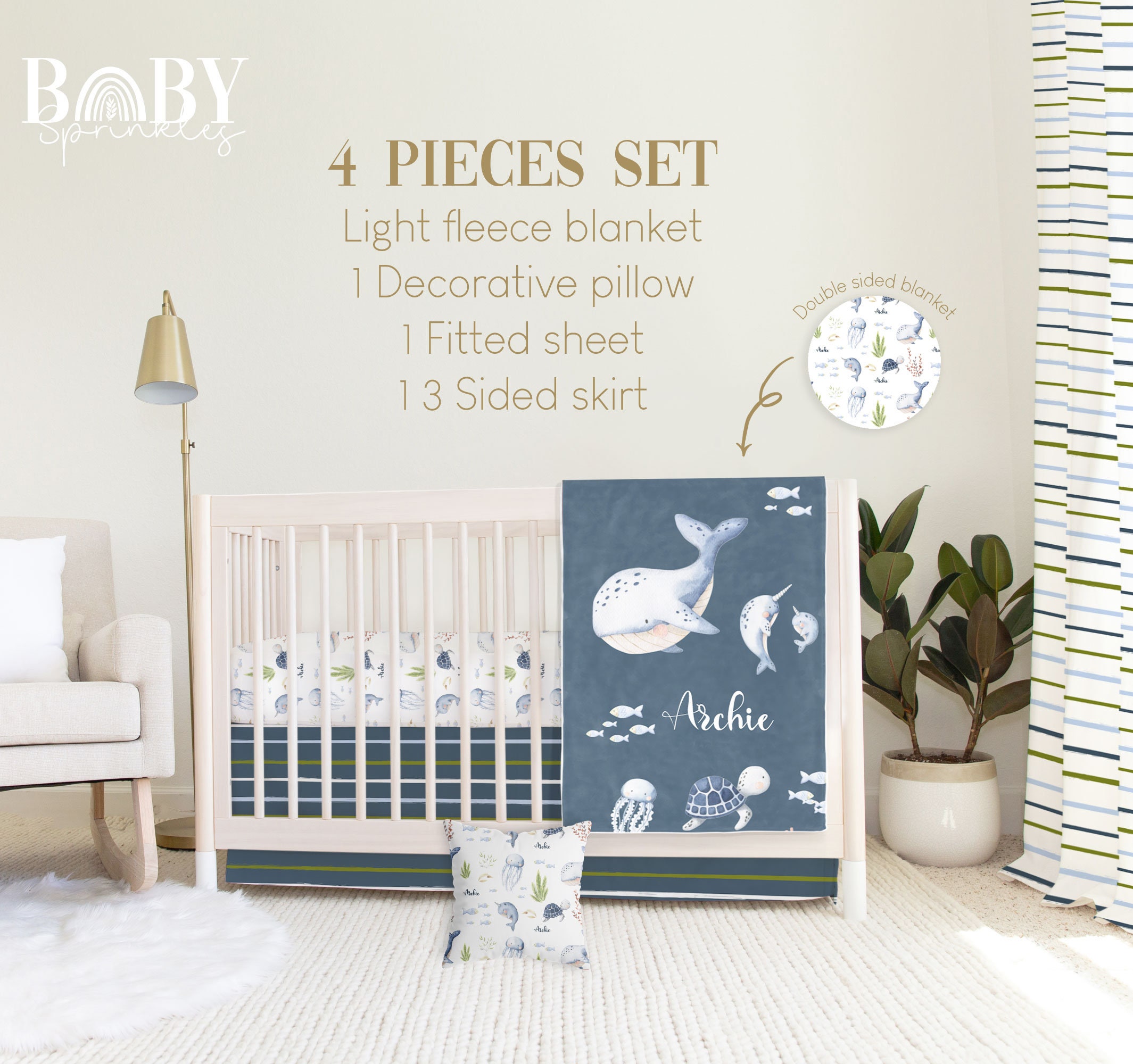 OCEAN BOY CRIB Bedding Set Sea Baby Crib Bedding Ocean Baby - Etsy