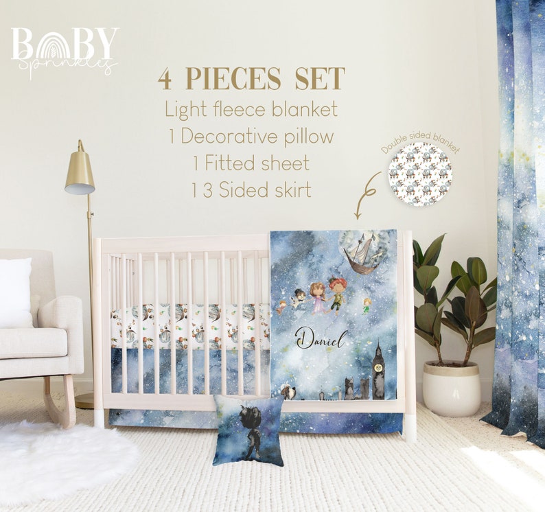 PETER PAN Crib Bedding Set, Neverland Baby Crib Bedding, Peter Pan ...