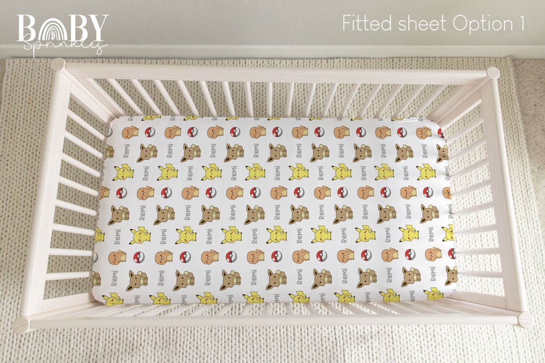 POKE ANIMALS Baby Crib Fitted Sheet, Animals Crib Sheet, Baby Boy ...