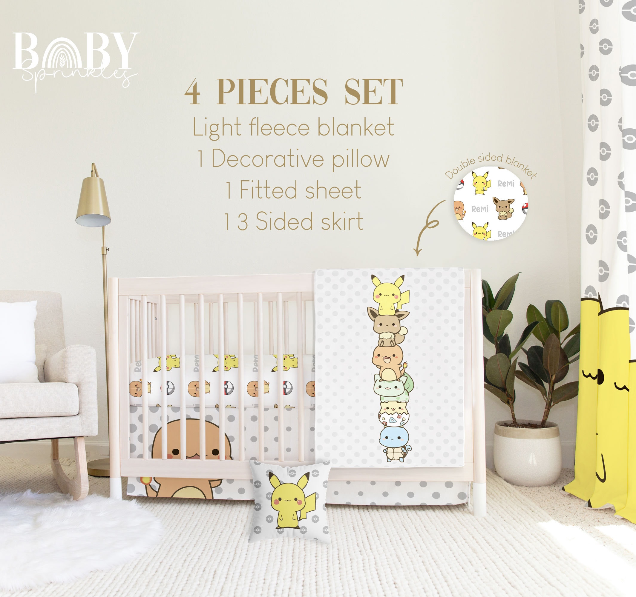 POKE ANIMALS Baby Crib Bedding Set Poke Animals Baby Crib - Etsy