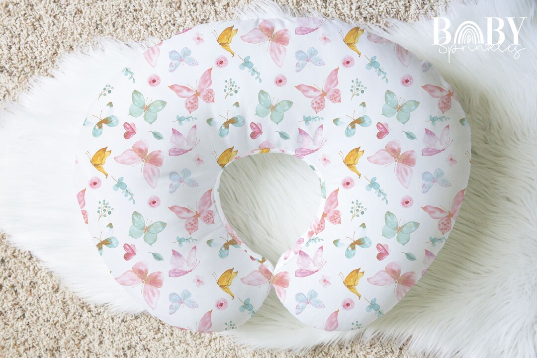 BUTTERFLY Nursing Pillow Cover, Pink Gift for Baby, Butterfly Baby Gift ...