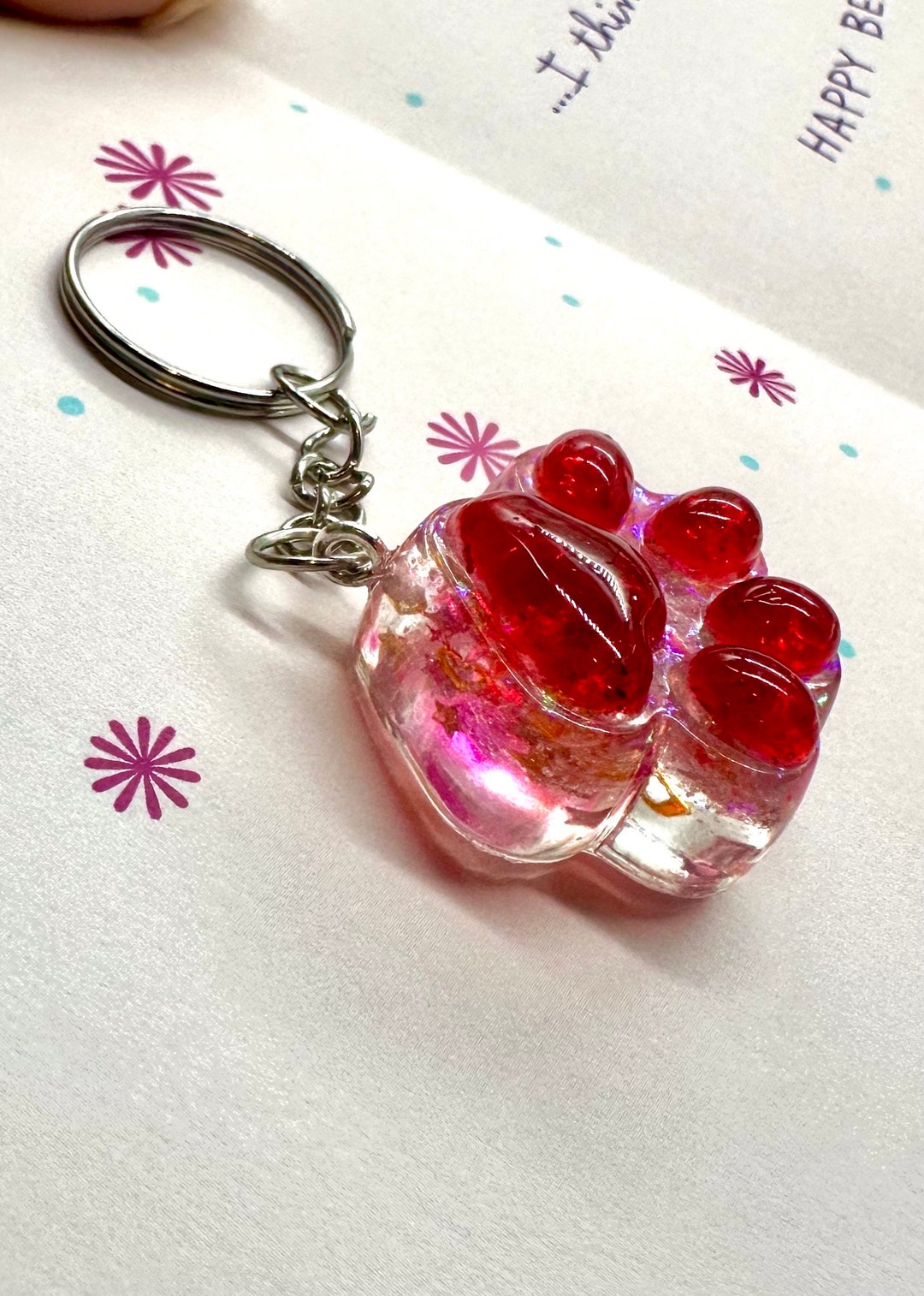 Dog Paw Keychain - Etsy