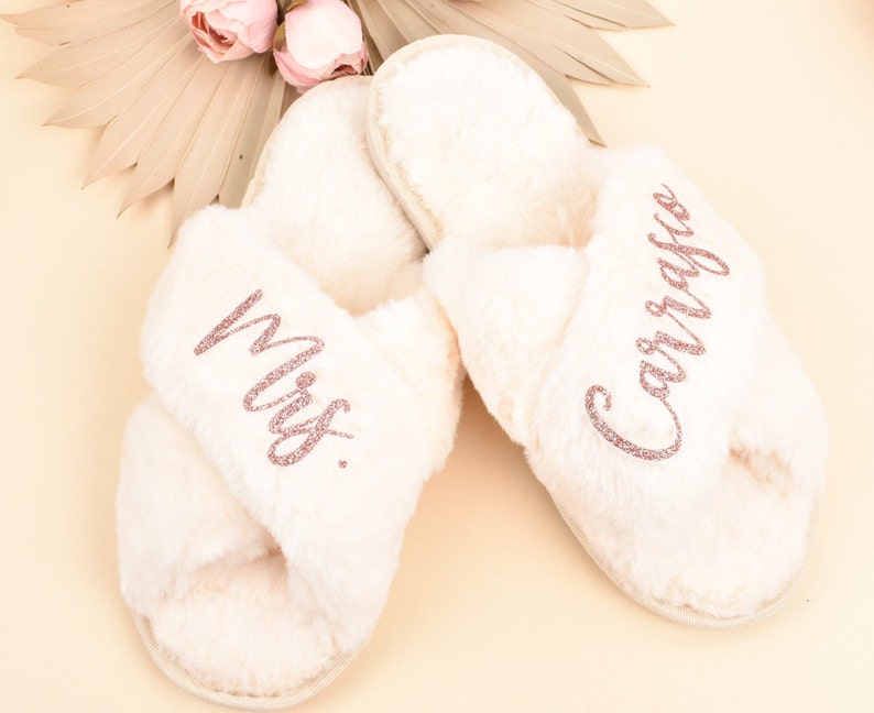 Mrs Bride Slippers for Wedding Bridal Slippers Custom Gift for - Etsy