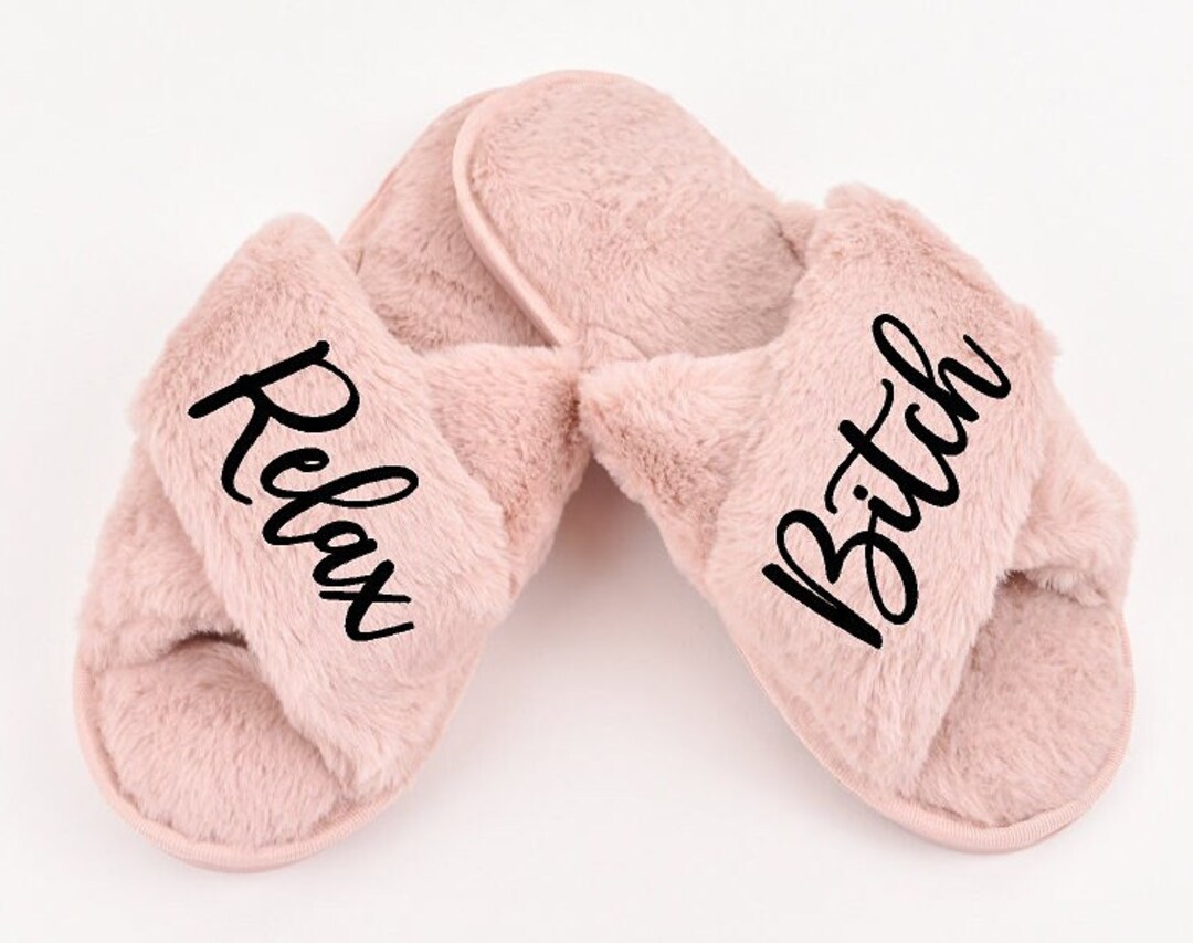 Relax B*tch Gift Ideas, Stress Relief Cozy Slippers for Women, Anxiety ...