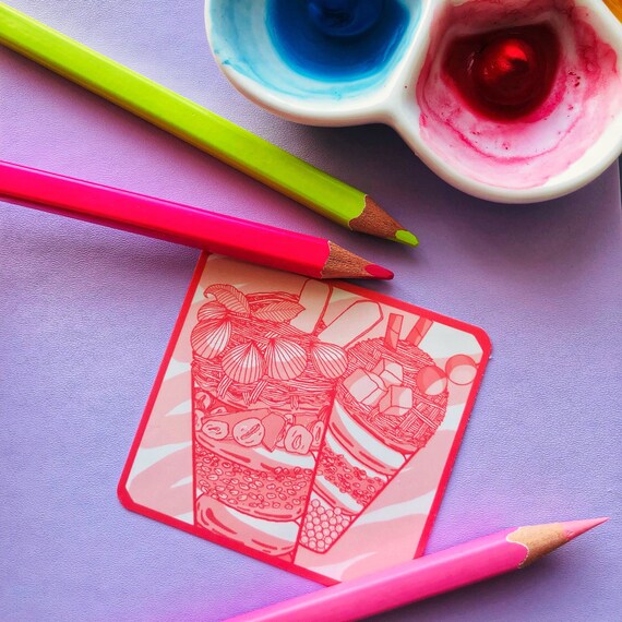 Parfait Vinyl Sticker Aesthetic Handmade Dessert Sticker - Etsy