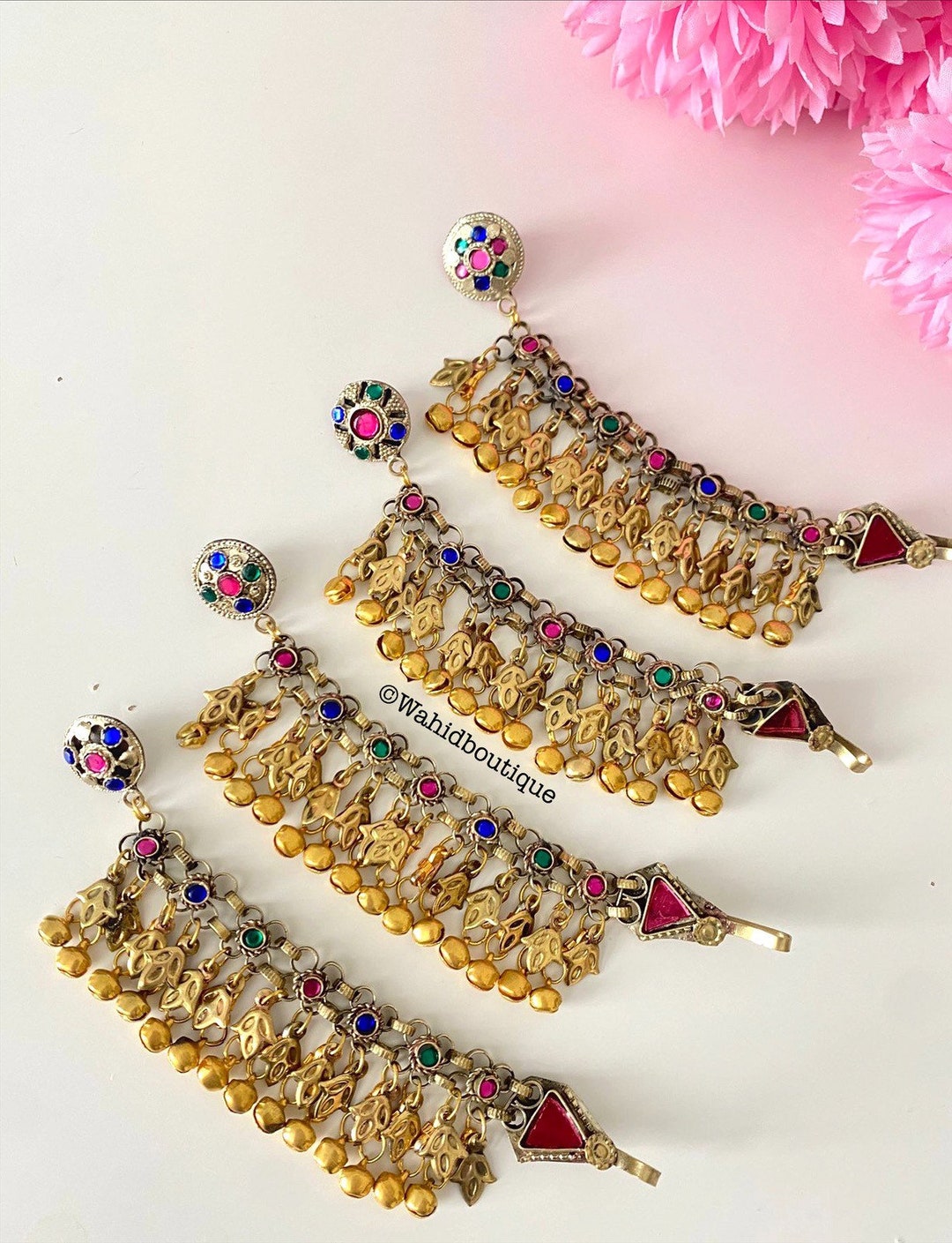 Afghan Gold Nose Chain (pezwan), Afghan Vintage Jewellery, Afghan ...
