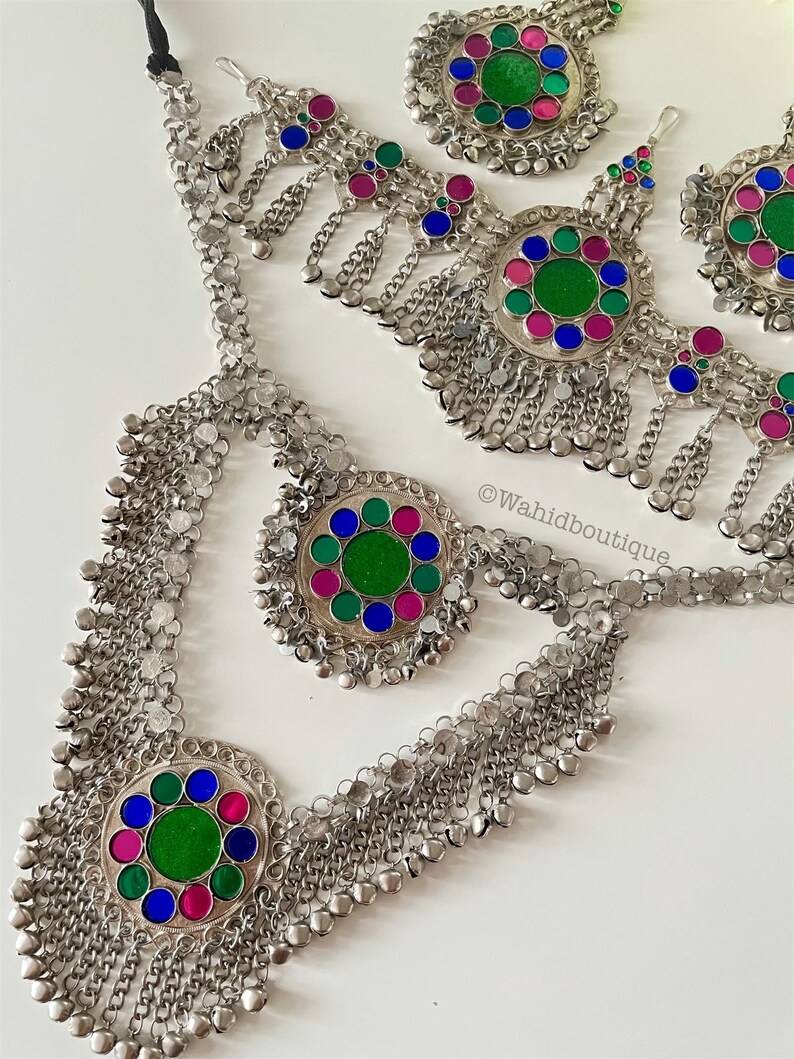 Afghan Green Double Layer Jewellery Set, Afghan Jewellery, Afghan ...