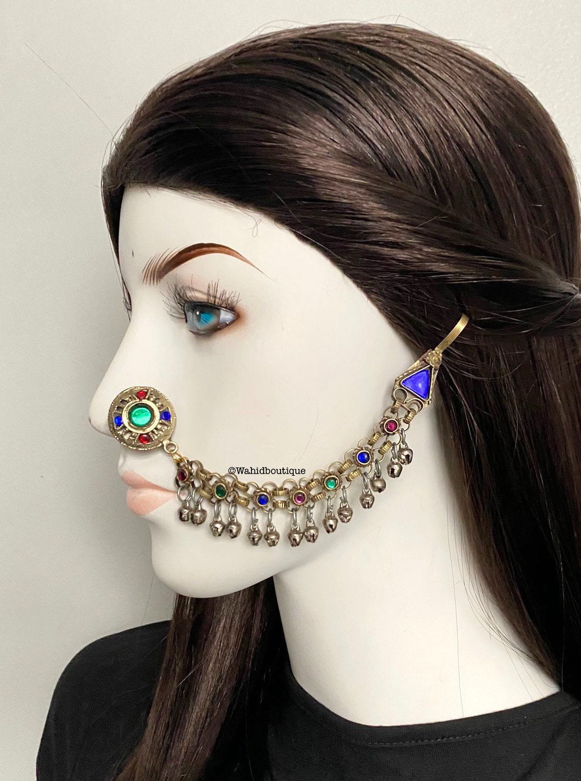 Afghan Nose Chain (pezwan), Afghan Vintage Jewellery, Afghan Fashion ...