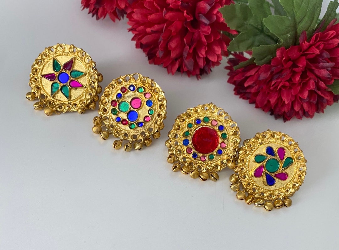 Afghan Vintage Gold Multicolour Rings, Afghan Jewellery, Afghan Fashion ...