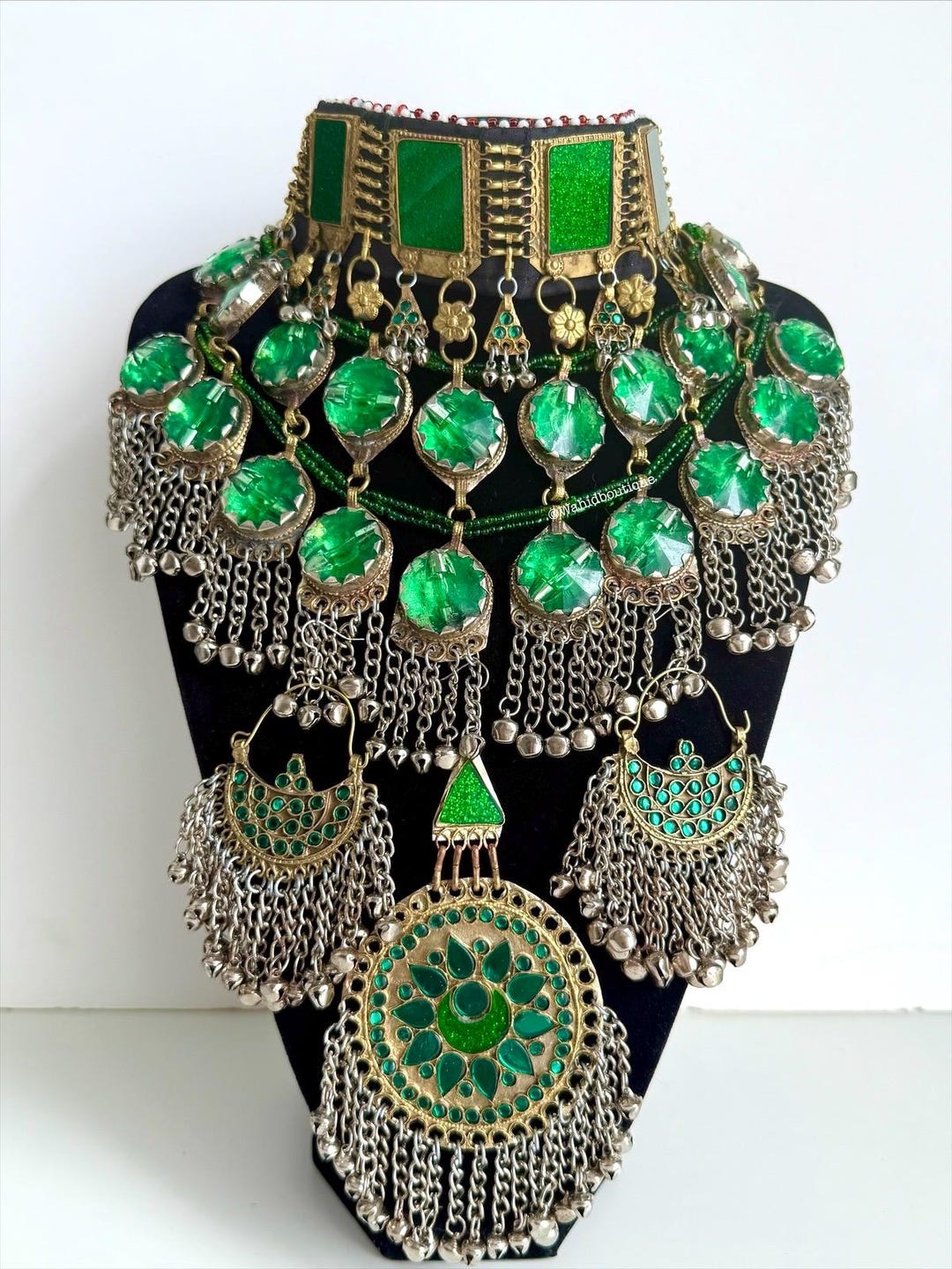 Green Afghan Full Jewellery Set Afghani Jewelry Set Afghan Choker ...