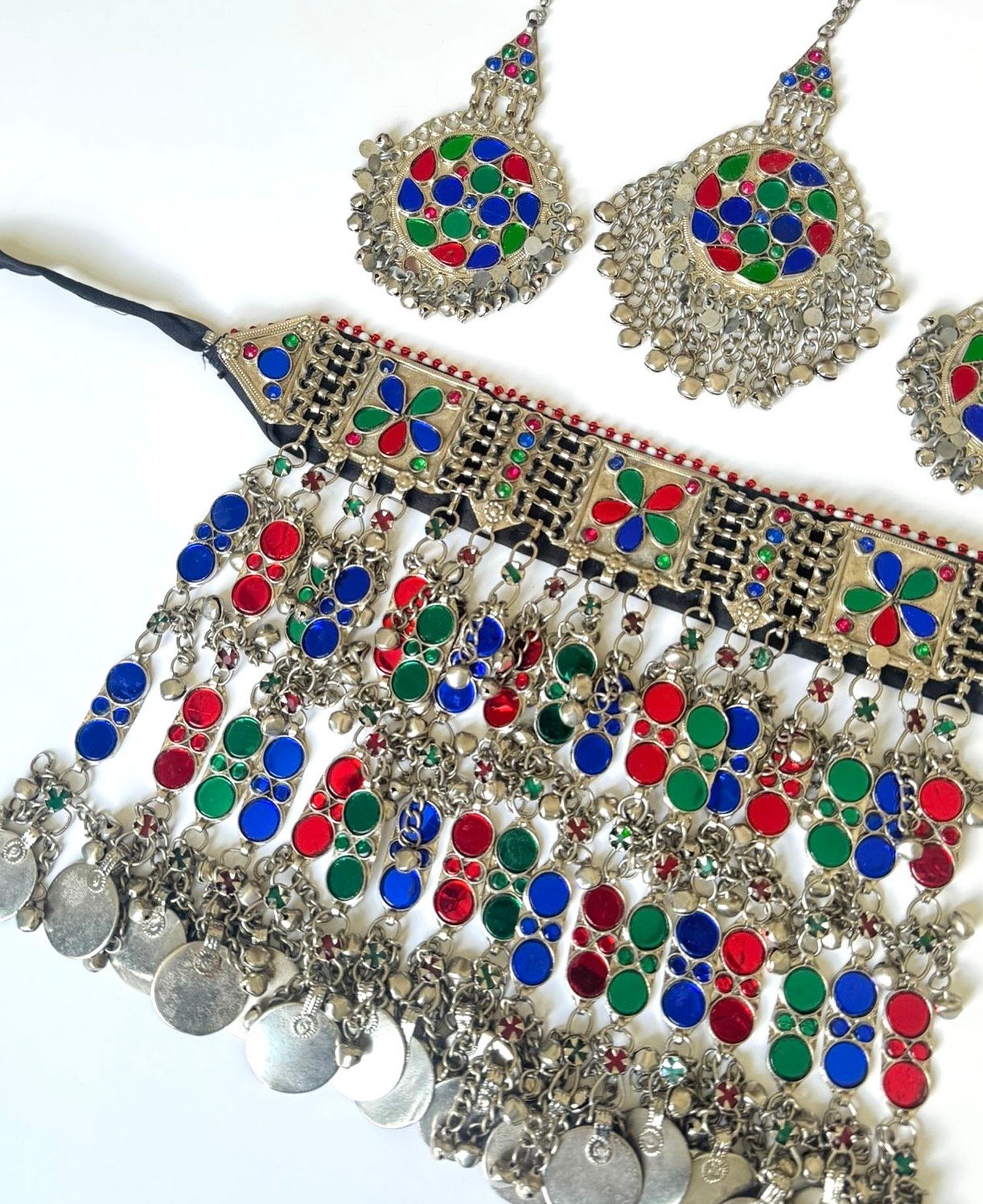 Afghan 3 Piece Double Layer Vintage Jewellery Set, Chocker Necklace ...