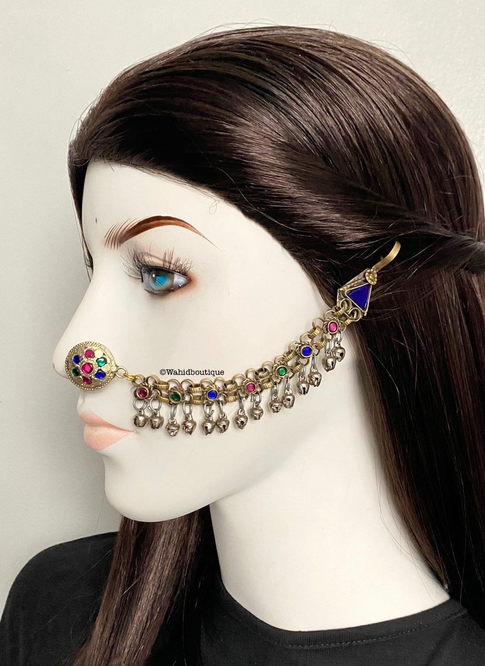 Afghan Nose Chain (pezwan), Afghan Vintage Jewellery, Afghan Fashion ...