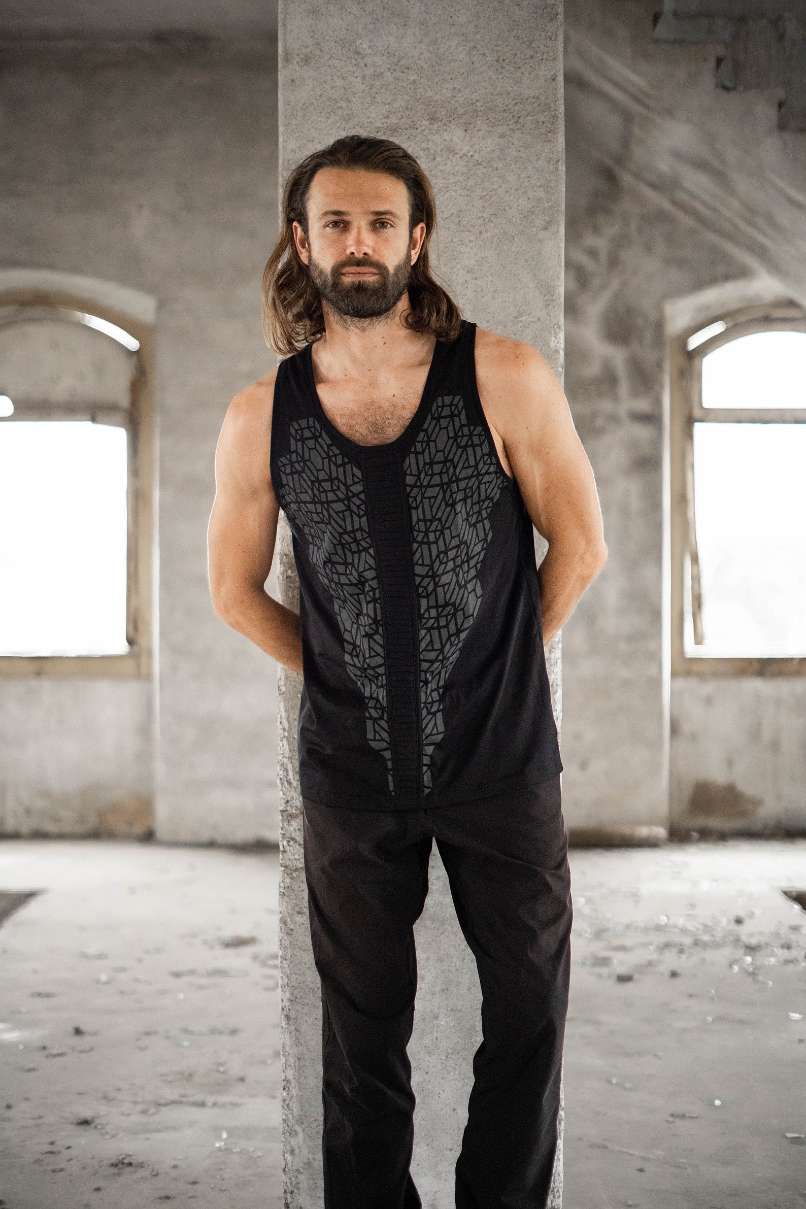 Black Singlet for Men - Alternative Tank Top - Festival Clothing ...