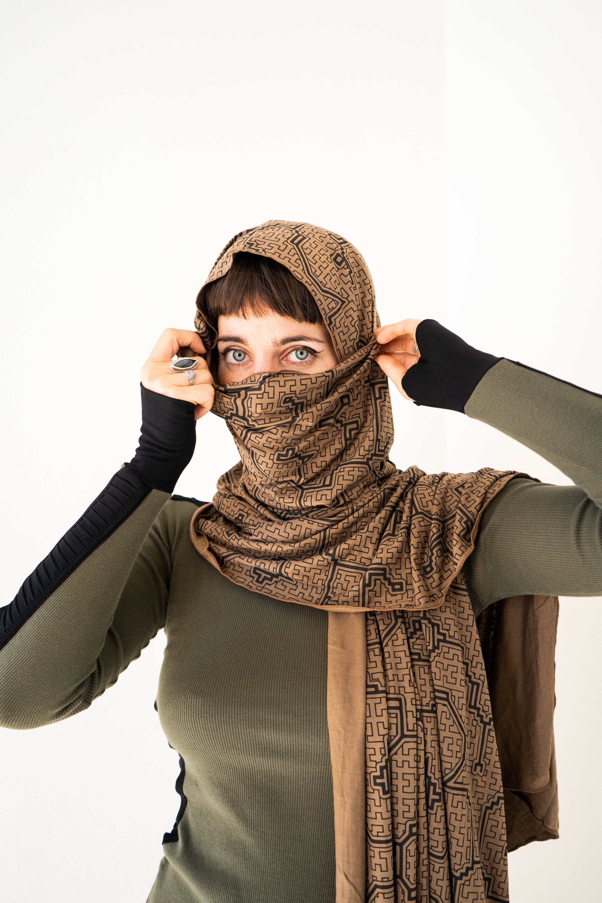 Shipibo Beige Shawl - Ethnic Shawl - Festival Clothing - Organic ...