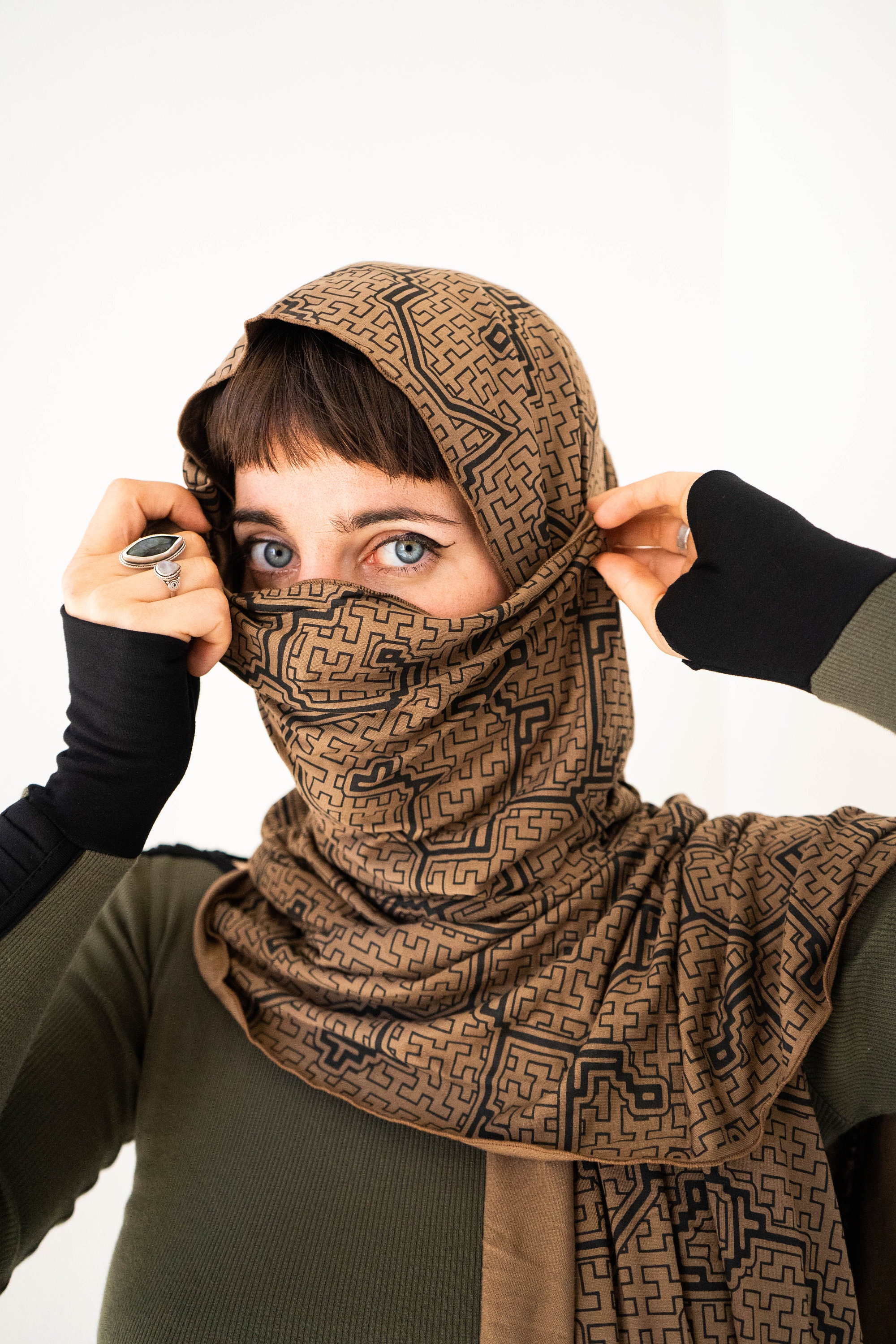 Shipibo Beige Shawl - Ethnic Shawl - Festival Clothing - Organic ...