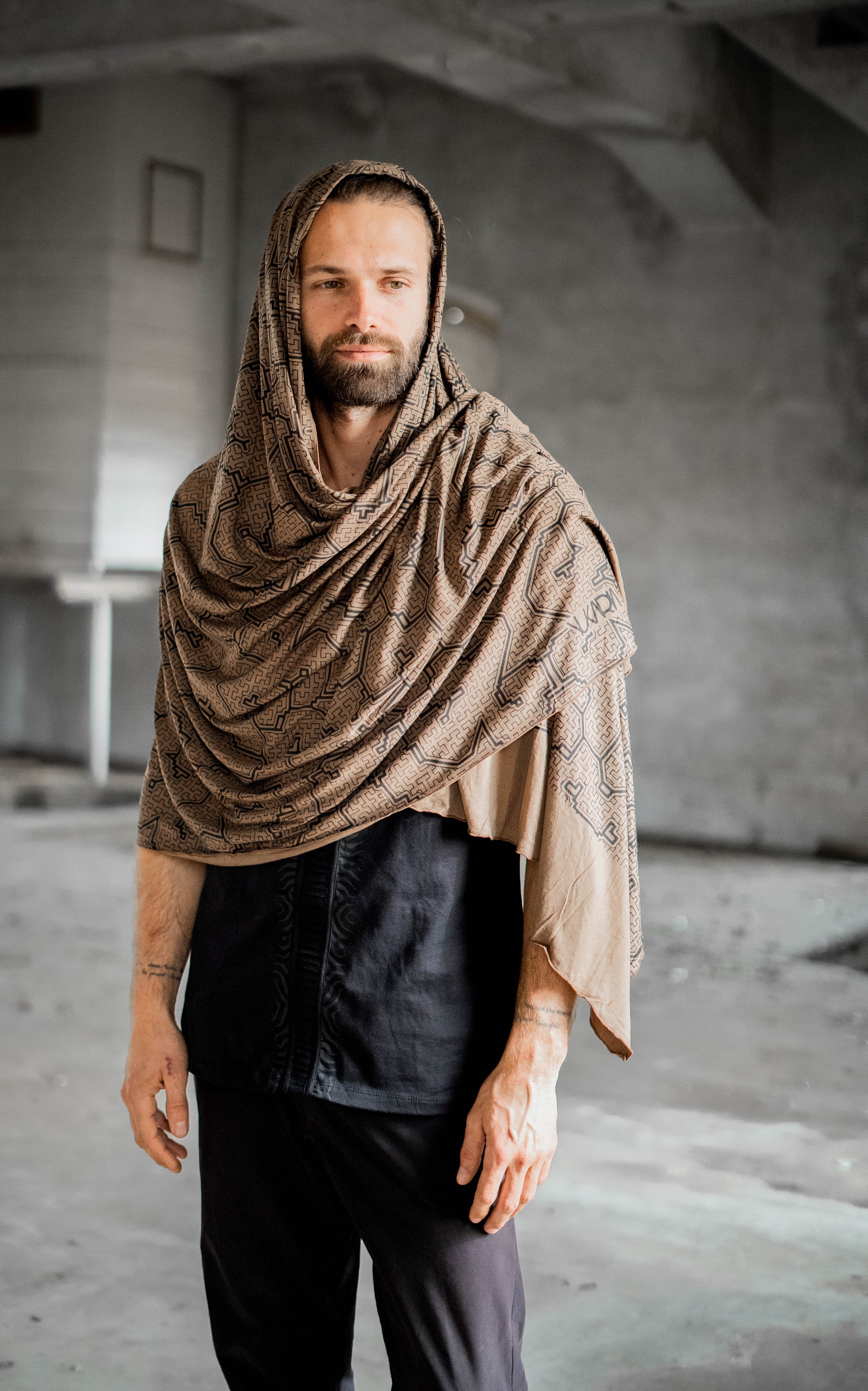 Shipibo Beige Shawl - Ethnic Shawl - Festival Clothing - Organic ...