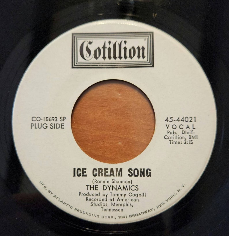 The Dynamics Ice Cream Song the Love That I Need Cotillion Records 45 ...
