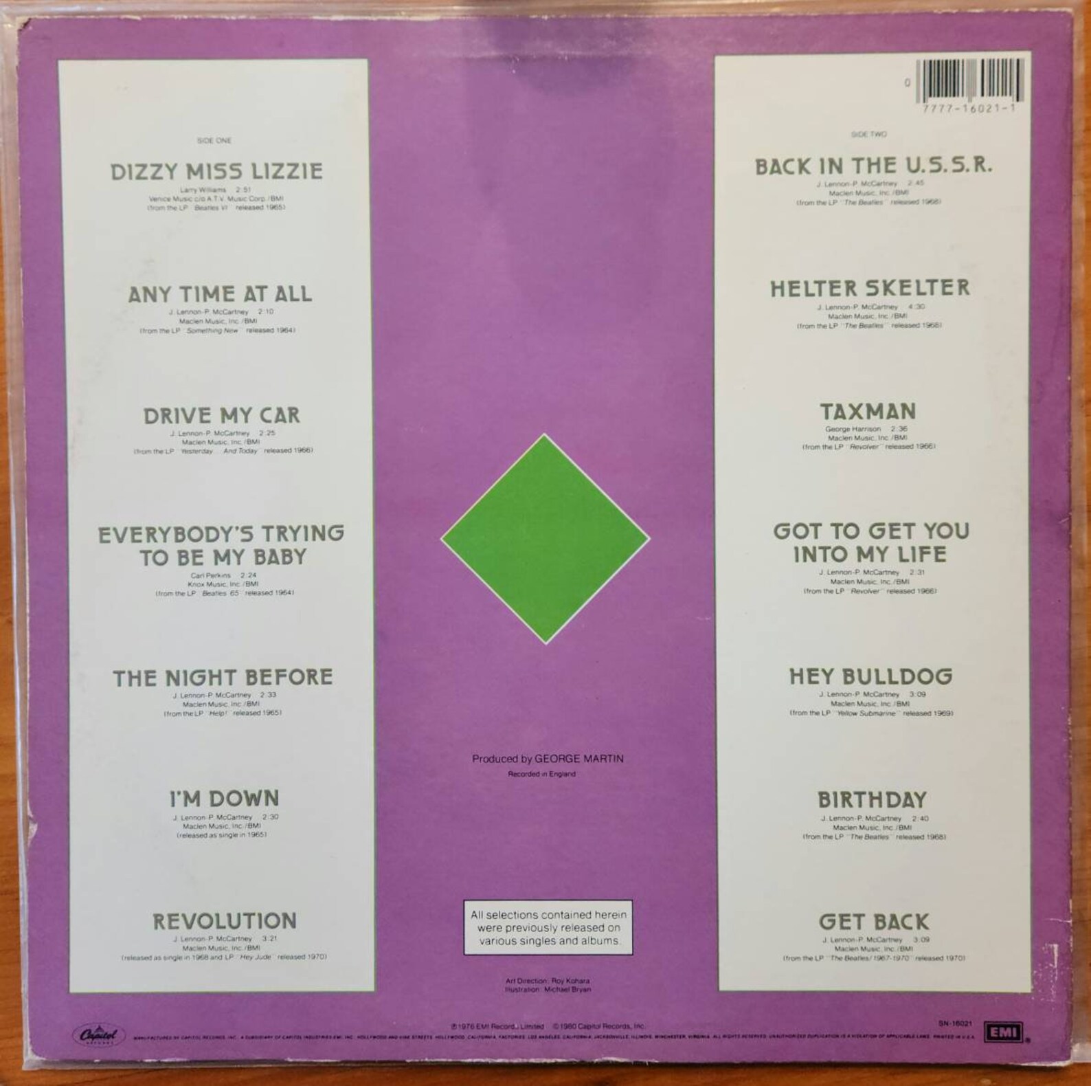 The Beatles Rock N Roll Volume 2 Original Green Capitol Label SN 16021 ...