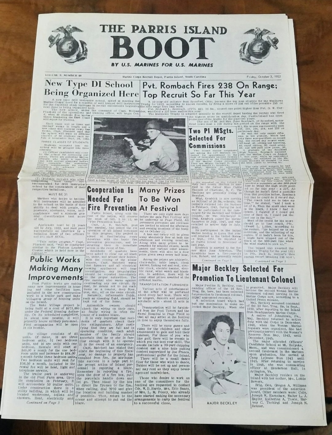 Marines/c1952/paris Island Boot Newspaper/super - Etsy